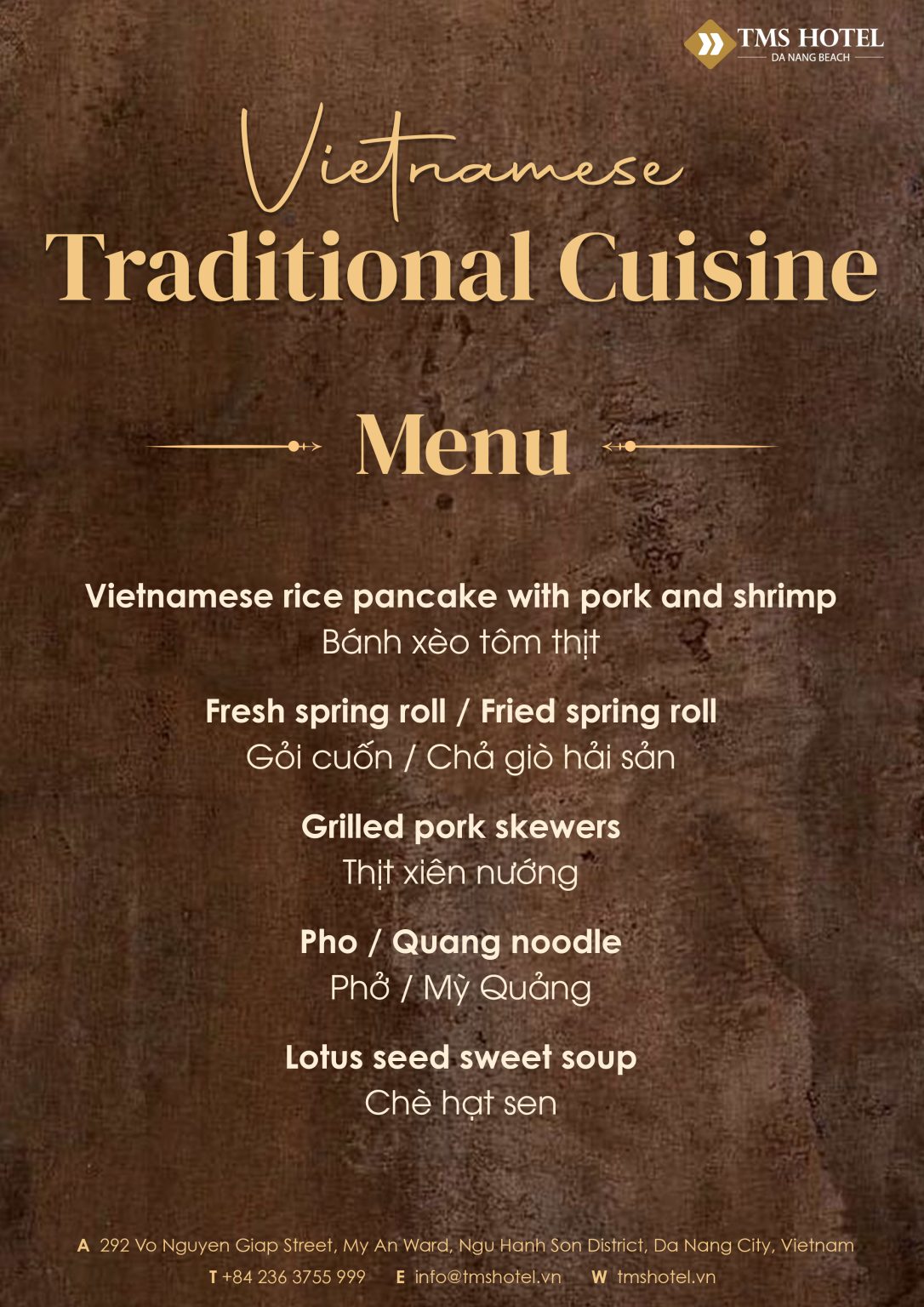 VIETNAMESE CUISINE SET MENU - TMS Hotel Da Nang Beach