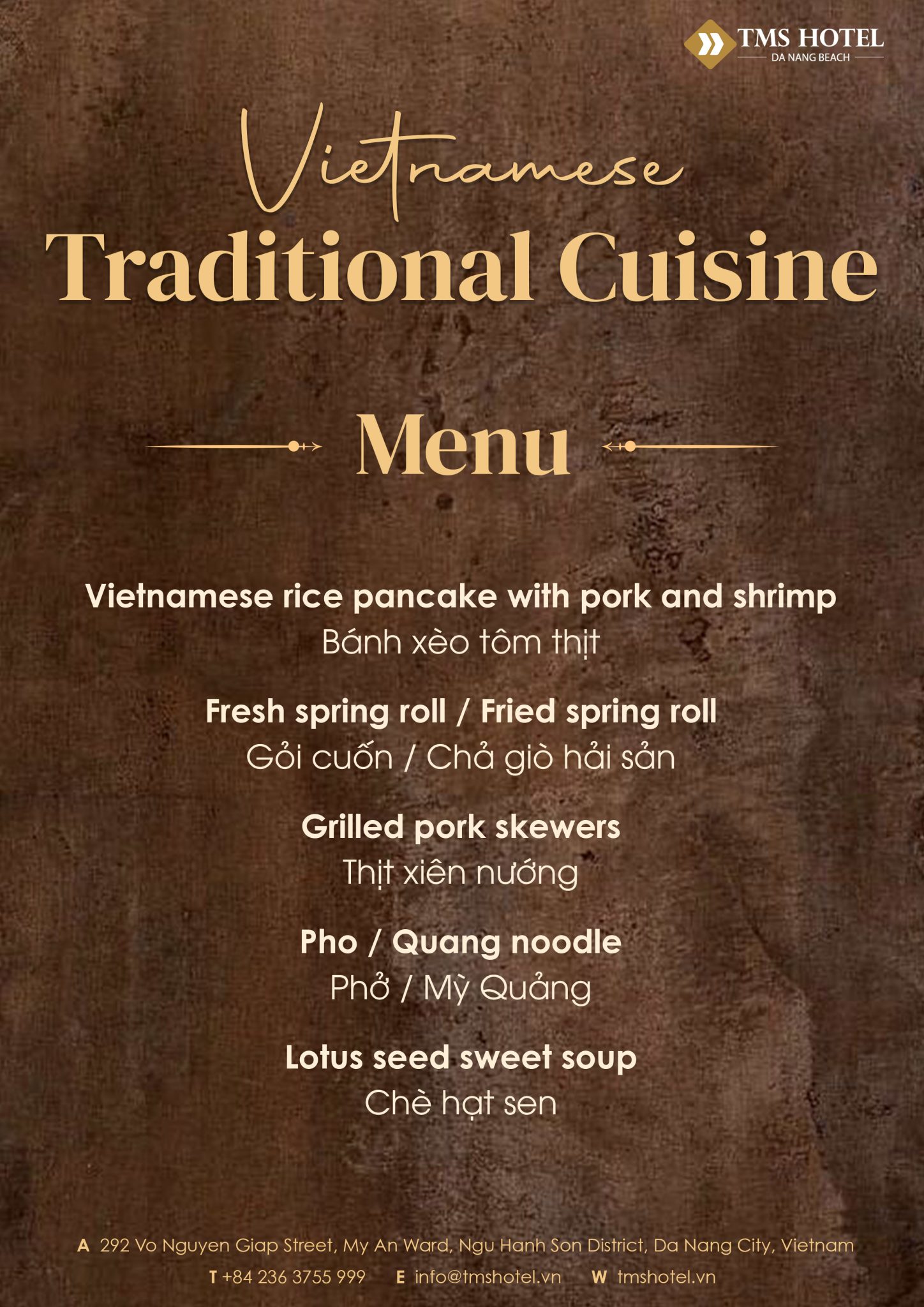 VIETNAMESE CUISINE SET MENU - TMS Hotel Da Nang Beach
